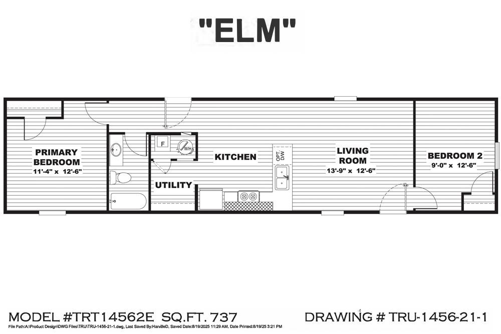 TRU Homes Origin Elm | 2BR/1BA 737 SQ. FT On Sale at $50k | Braustin Homes